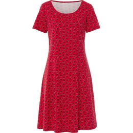 Damen Jerseykleid mit floralem Dessin erdbeere-ecru-bedruckt, Gr&ouml;&szlig;e 42