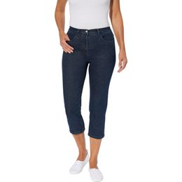 Damen 3/4-Jeans mit Zier-Schn&uuml;rungen dark blue-denim, Gr&ouml;&szlig;e 48