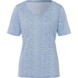 CR&Eacute;ATION L Damen Kurzarmshirt in Melange-Optik himmelblau-meliert Gr&ouml;&szlig;e 42