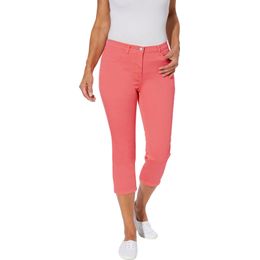 Damen 3/4-Jeans mit Zier-Schn&uuml;rungen koralle, Gr&ouml;&szlig;e 54