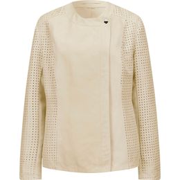 Damen Lederimitatjacke mit Lasercut-Muster sand, Gr&ouml;&szlig;e 54