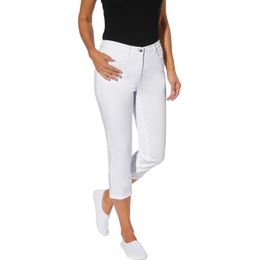 Damen 3/4-Jeans mit Zier-Schn&uuml;rungen wei&szlig;, Gr&ouml;&szlig;e 56