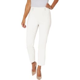 Damen Schlupfhose mit B&uuml;gelfalten ecru, Gr&ouml;&szlig;e 24