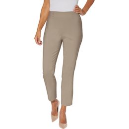 Damen Schlupfhose mit B&uuml;gelfalten beige, Gr&ouml;&szlig;e 48