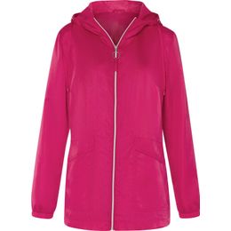 Damen Jacke mit aufgesetzten Taschen, gef&uuml;ttert pink, Gr&ouml;&szlig;e 56