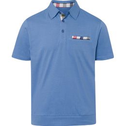 Herren Kurzarm-Poloshirt mittelblau, Gr&ouml;&szlig;e 48/50