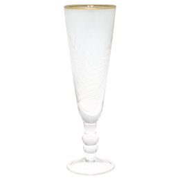 GreenGate Champagner Glas Cutting mit Gold, Ø 6, Höhe 20 cm