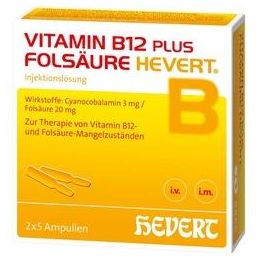 Vitamin B12 Plus Folsäure Hevert a 2 ml Ampullen 2X5 St