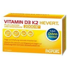 HEVERT® Vitamin D3 K2 Hevert plus Ca Mg 2000 Ie/2 Kapseln 120 St