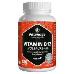Vitamaze GmbH Vitamin B12 1000 μg hochdos.+B9+B6 vegan Tabletten 180 St