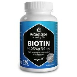 Vitamaze GmbH Biotin 10 mg hochdosiert vegan Tabletten 180 St