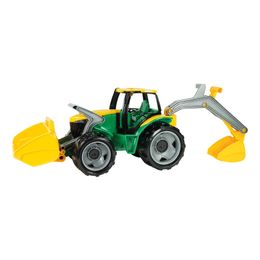LENA GIGA TRUCKS Traktor mit Frontlader & Baggerarm, grün/gelb