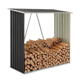 Juskys Holzunterstand Enno für Brennholz außen - Kaminholzregal aus Stahl für Kaminholz - Anthrazit