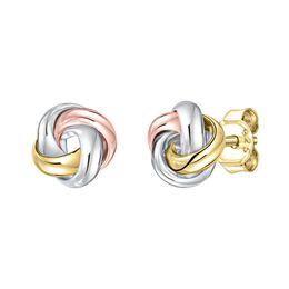 Paar Ohrstecker Vivance "375/- Gelbgold tricolor" Ohrringe Gr. ONE-SIZE, Gold, bunt (mehrfarbig) Damen Ohrstecker