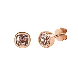 Paar Ohrstecker Vivance "585/- Rotgold glanz Morganit" Ohrringe Gr. ONE-SIZE, Gold, rot (rot, rosa) Damen Ohrstecker