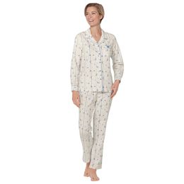 wäschepur Schlafanzug WÄSCHEPUR Gr. 48/50, weiß (weiß, blau) Damen Homewear-Sets Pyjamas