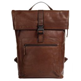 Sansibar Laptoprucksack, echt Leder, braun