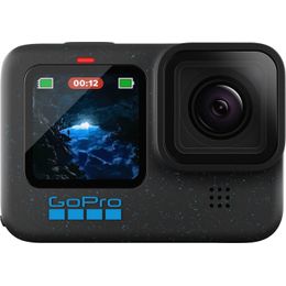 GoPro HERO 12 Action Cam (2x opt. Zoom, 5,3K Auslösung, 156° Sichtfeld, Bildstabilisierung, HDR, wasserdicht), schwarz
