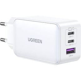 UGREEN Nexode USB-A+2*USB-C 65W GaN Tech Fast Charger USB-Ladegerät, weiß