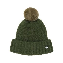 Tamaris Beanie mit Flauschbüschel, grün