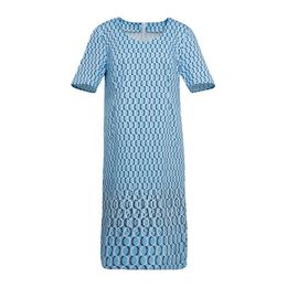 GOLDNER Kleid Damen Gr&ouml;&szlig;e 22 blau / nachtblau / wei&szlig; Winterkleid