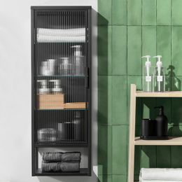 IKEA MOSSJÖN Wandschrank mit Böden/Glastür