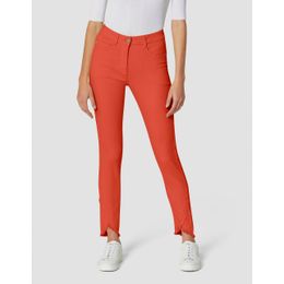 Madeleine Mode MADELEINE Schlanke Jeans mit Fransensaum Damen blutorange / orange
