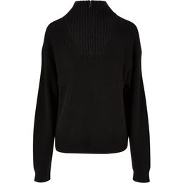 Urban Classics Ladies Oversized Knit Troyer Sweatshirt schwarz in M