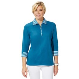Poloshirt Casual Looks "Shirt" Gr. 50, blau (petrol) Damen Shirts Jersey