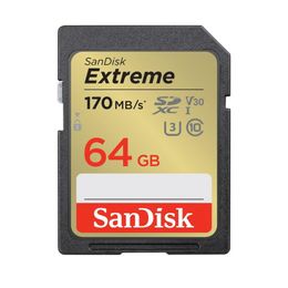 Sandisk SDXC Extreme 64GB (170/80 MB/s R/W) + 1 Jahr RescuePRO Deluxe