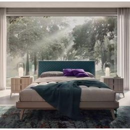 JVmoebel Schlafzimmer-Set Schlafzimmer Set Bett 2x Nachttisch Holz beige komplet Modern