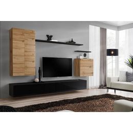 JVmoebel Wohnzimmer-Set Wohnwand Wandschrank Wandregal Moderne Design TV-Ständer