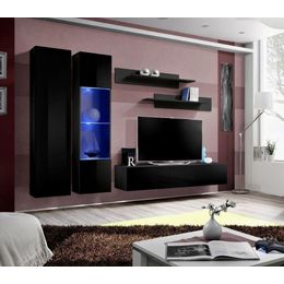 JVmoebel Wohnzimmer-Set Moderne Wohnwand Wohnzimmer Wandregale Design TV Ständer Lowboard