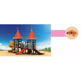 JVmoebel Spielturm mit Rutschen Unterhaltung Outdoor Spielplatz Burg