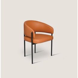 JVmoebel Stuhl Oranger Luxus Stuhl Moderne Esszimmer Stühle Polster Kunstleder (1 St)