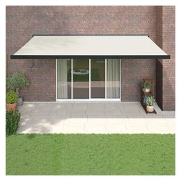 furnicato Markise Einziehbar Creme 5x3 m Stoff und Aluminium