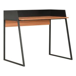 furnicato Schreibtisch Schwarz und Braun 90x60x88 cm