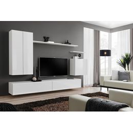 JVmoebel Wohnzimmer-Set Weiß Wohnwand Design Luxus Wohnzimmermöbel Wandschrank Neu