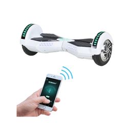 ROBWAY W2 Hoverboard für Erwachsene und Kinder, 8 Zoll, Self-Balance-Funktion, Bluetooth, App, LEDs (Weiß Matt)