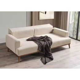 JVmoebel 3-Sitzer Dreisitzer Sofa 3 Sitzer Klassische Sofa Beige Couch Stoff Stil Möbel