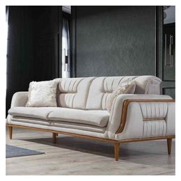 JVmoebel 3-Sitzer Modernes Weißes Luxus Sofa Dreisitzer Wohnzimmer Couch 3-Sitzer