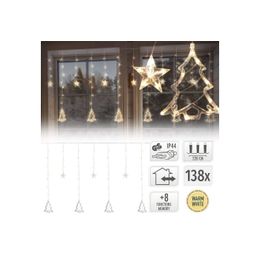ECD Germany Weihnachtsfigur LED Fenster Lichtervorhang Weihnachtsbäume und Sterne Weihnachtsdeko