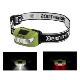 Delphin.sk LED Stirnlampe TRIOS LED Stirnlampe Kopflampe 1 weiße 2 rote LEDs Headlamp Headlight