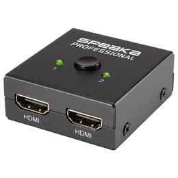 SpeaKa Professional SpeaKa Professional SP-7141056 2 Port HDMI-Switch UHD 4K @ 60 Hz Netzwerk-Adapter