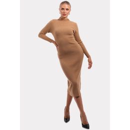 YC Fashion & Style Strickkleid Strickkleid mit Stehkragen KNIT DRESS (1-tlg) in Unifarbe