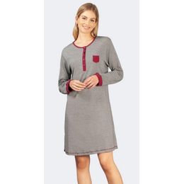 Hajo Nachthemd Damen Schlafshirt mit langem Arm (1-tlg) Baumwolle