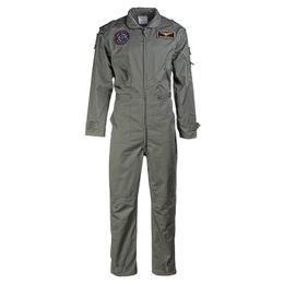 Mil-Tec US Fliegerkombi mit Abzeichen oliv, Gr&ouml;&szlig;e 46