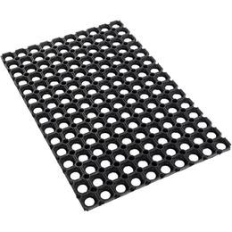Fußmatte Gummi Ringmatte, ANDIAMO, rechteckig, Höhe: 15 mm, Schmutzfangmatte, In- und Outdoor geeignet, besonders robust, schwarz