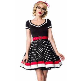 Belsira A-Linien-Kleid 50er Jahre Pin Up Rockabilly Kleid Jersey Tanzkleid Retrokleid Minikleid