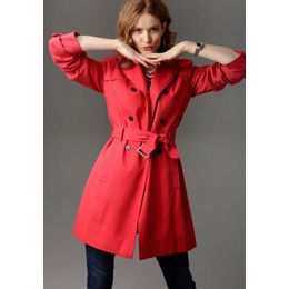 Aniston CASUAL Trenchcoat mit Gürtel zum Regulieren, rot
